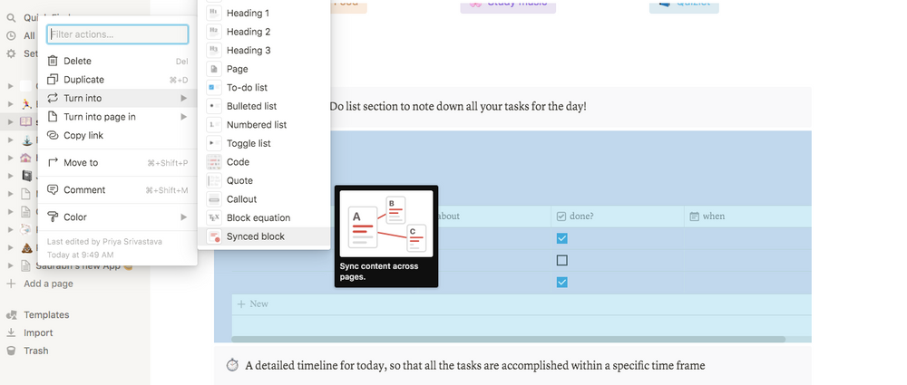 4 Ways To Use Synced Blocks Feature | Notion